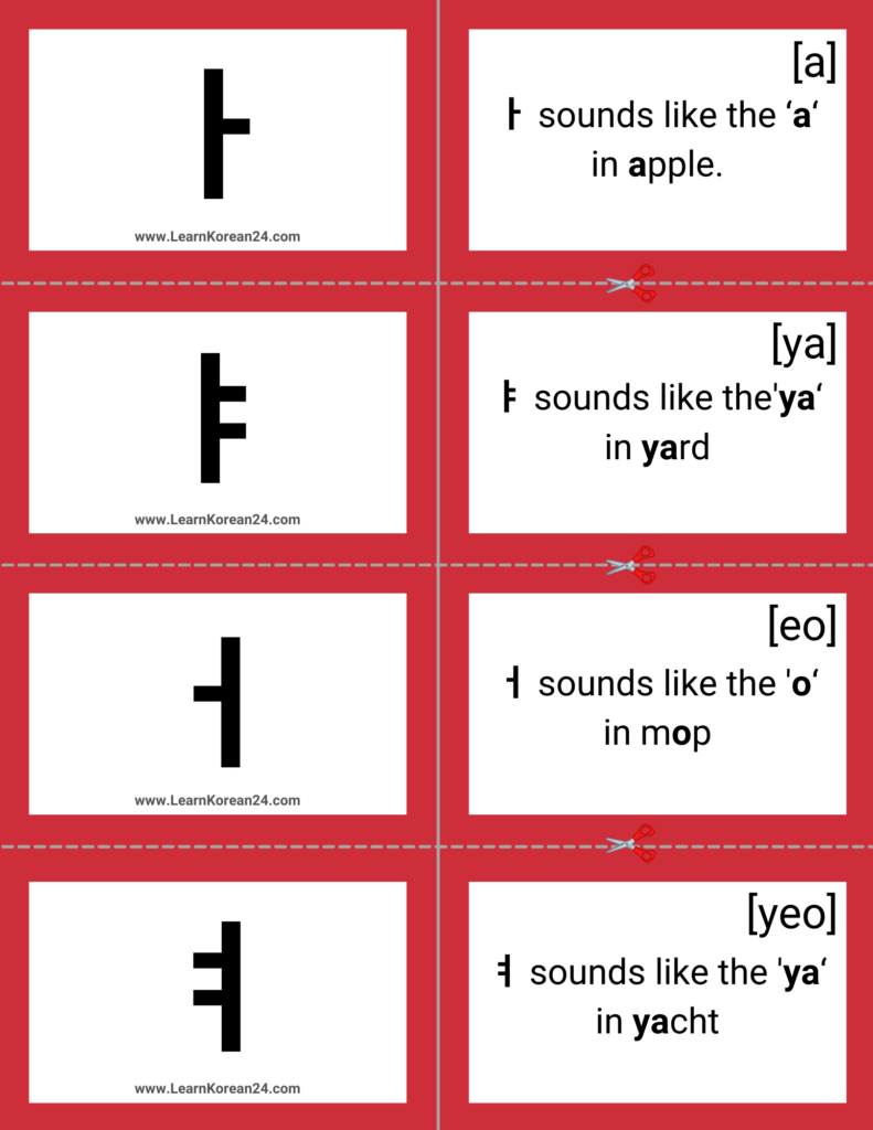 Free Korean Alphabet Flashcards - LearnKorean24