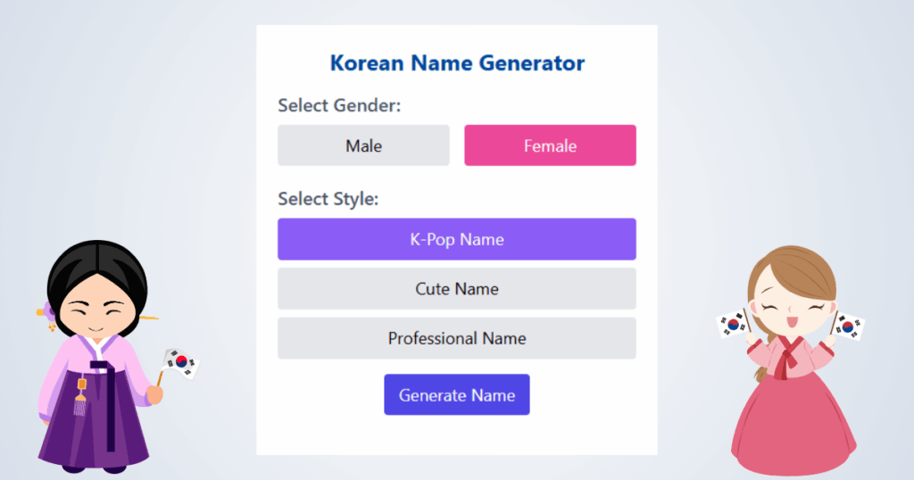Korean Name Generator | Create Your Own Korean Name - LearnKorean24